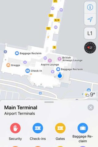 Newcastle Airport brings detailed terminal map to Apple Maps
